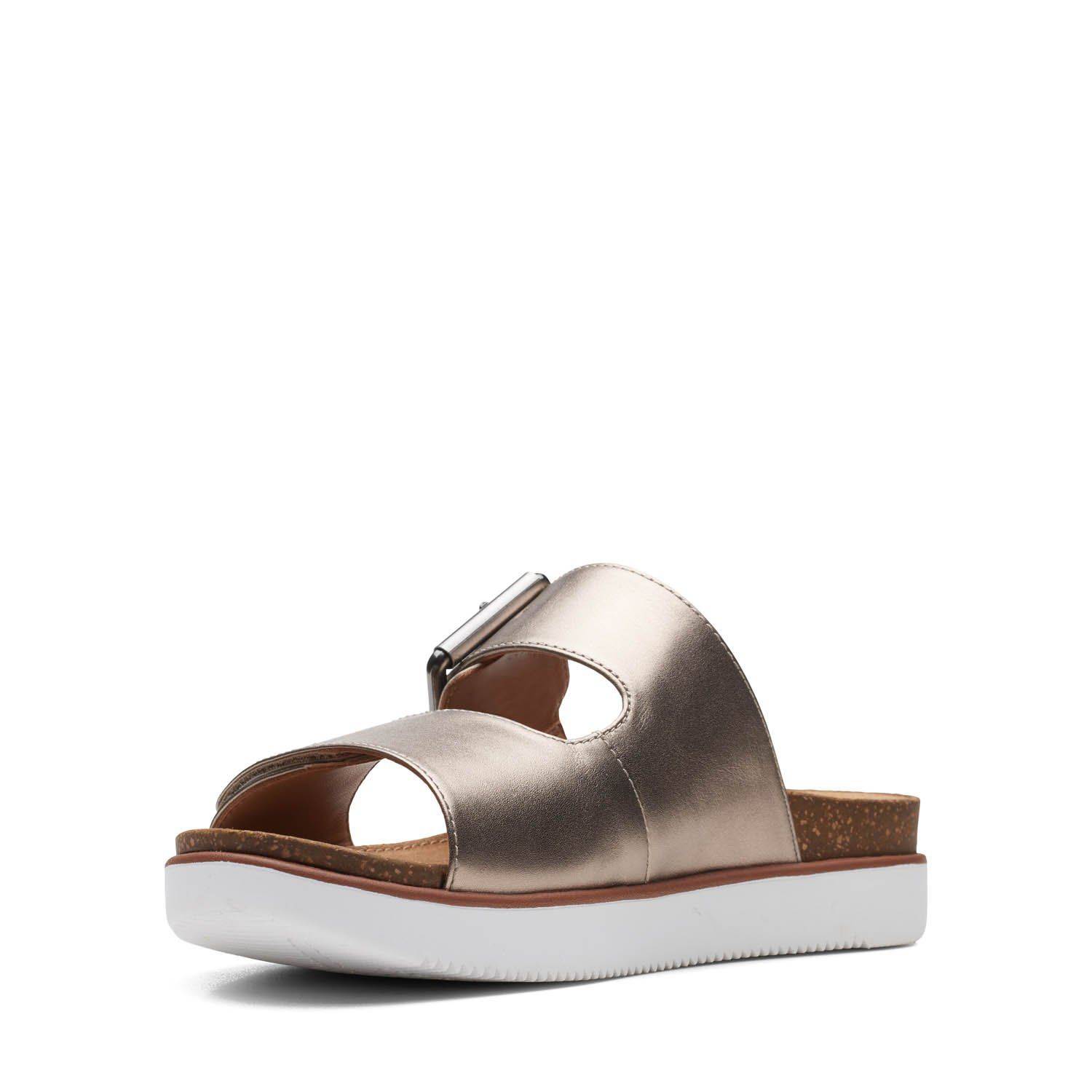 Купить Женские сланцы Clarks, цвет золотой, Модель: Elayne Ease, арт ...